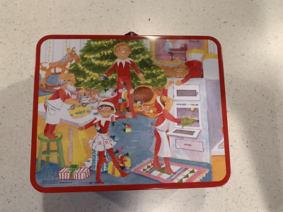 2013 ELF ON THE SHELF Metal Tin LUNCH BOX with Large Pc PUZZLE TOYS ...
