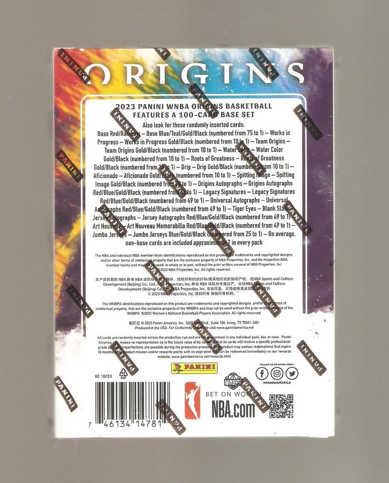 2023 panini origins wnba sealed box,debut edition, 3 autos or mem cards ...