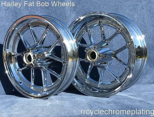 Harley Davidson Chrome DYNA FAT BOB FATBOB FXFB Wheels 18-21 Exchange ...