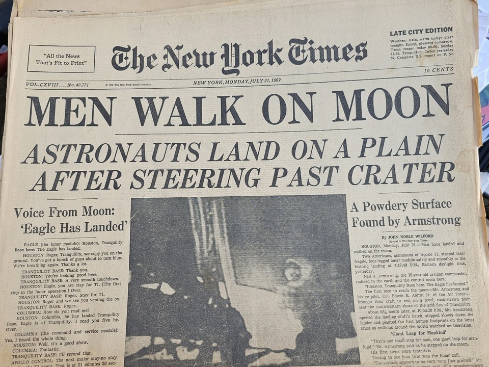 Star Ledger Vintage Newspapers JFK Assassination, Apollo Moon Landing ...