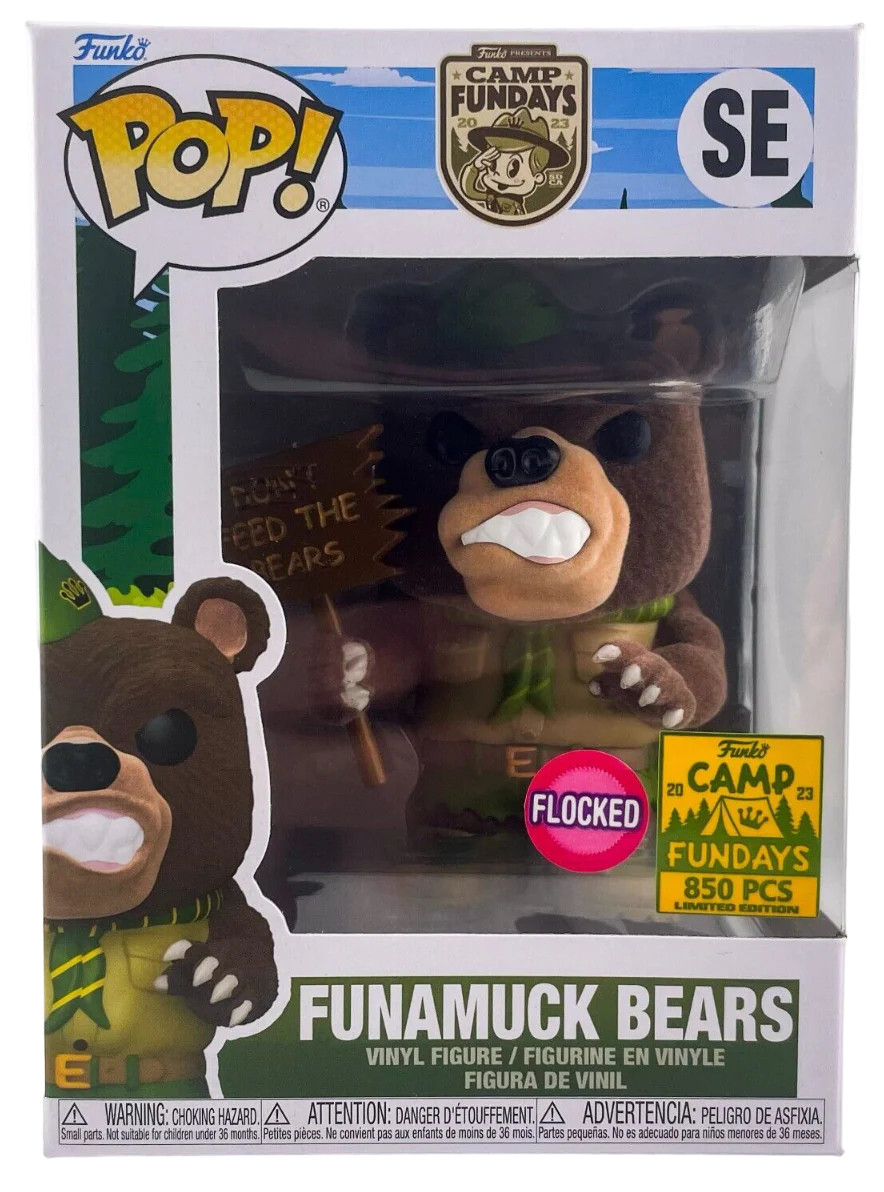 Funko Pop Funamuck Bears Mascot Camp Fundays SDCC 2023 Flocked LE 850 ...