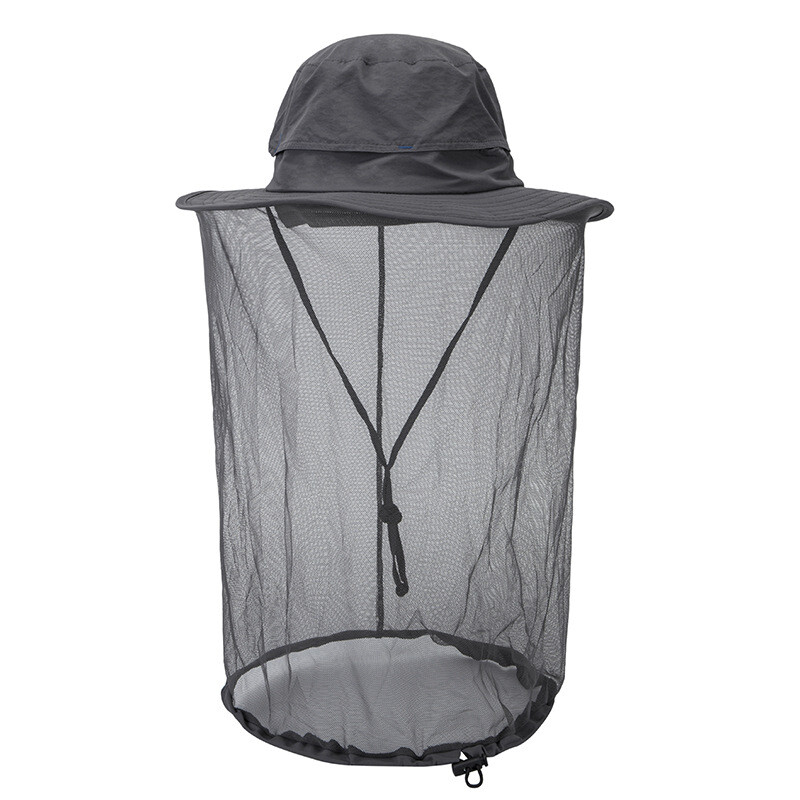 Men Mosquito Head Net Hat Bugs Netting Protection Boonie Bucket Sun Hat ...