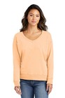Port & Company LPC098V Womens Long Sleeve Garment-Dyed V-Neck ...
