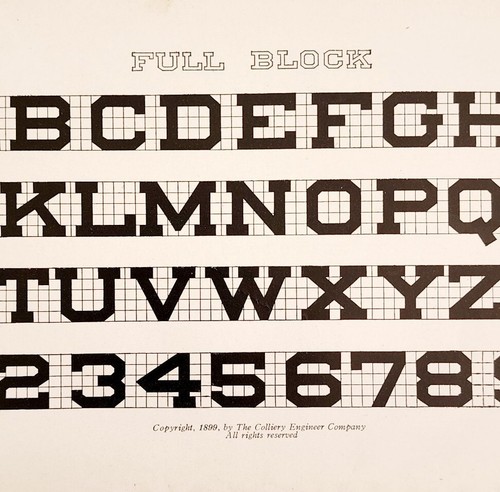 Full Block Font Example 1899 Victorian Craft Supply Art Drawing ...