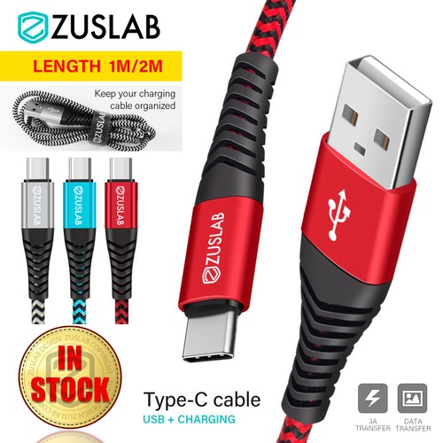 ZUSLAB Nylon USB Type C 3A Charger Cable Charging Data For Samsung ...
