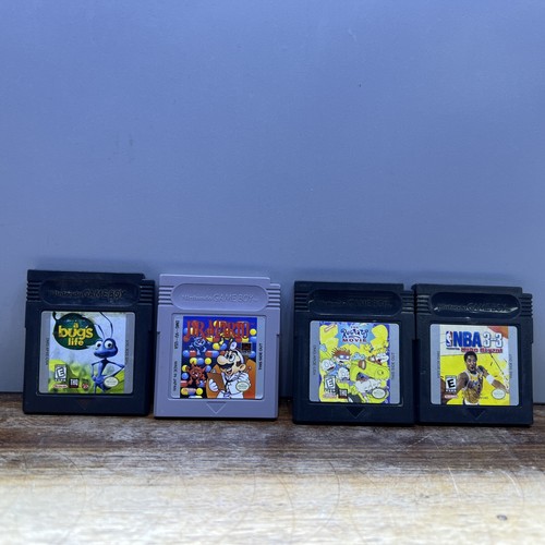 4X Vintage Gameboy Games All Working Bugs Life, Dr Mario, Rugrats, NBA ...