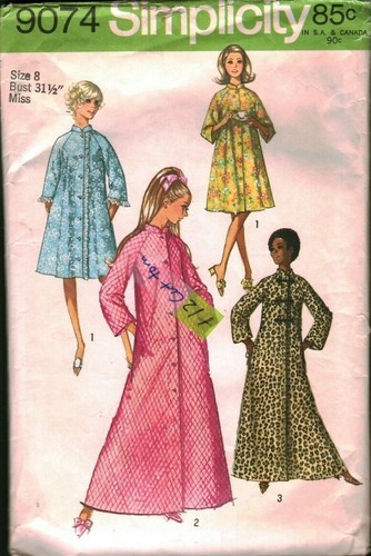 9074 Vintage Simplicity SEWING Pattern Misses Bathrobe Two Lengths ...