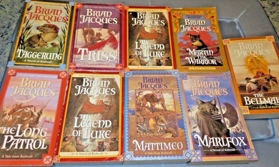 9 BRIAN JACQUES TALES FROM REDWALL BOOKS- TAGGERUNG, TRISS, MARLFOX ...