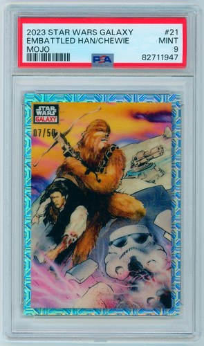 2023 Embattled Han & Chewie Topps Chrome Star Wars Galaxy Mojo 7/50 PSA ...