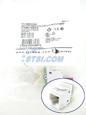 Siemon MX6-F02 Cat6 RJ45 Flat Modular Jack, White ~STSI | eBay