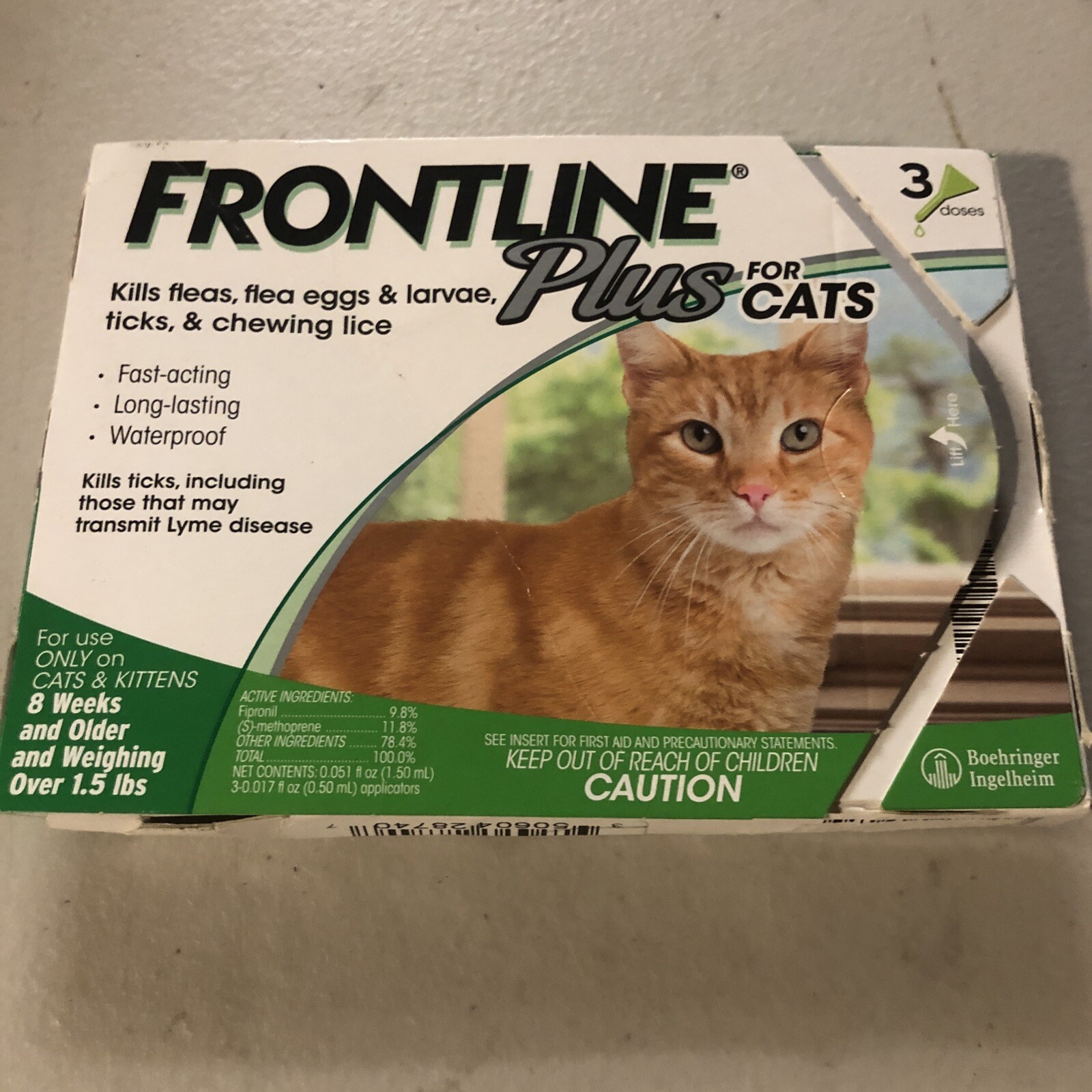 Frontline Plus for Cats & Kittens Flea & Tick Treatment Over 1.5lb 3 ...