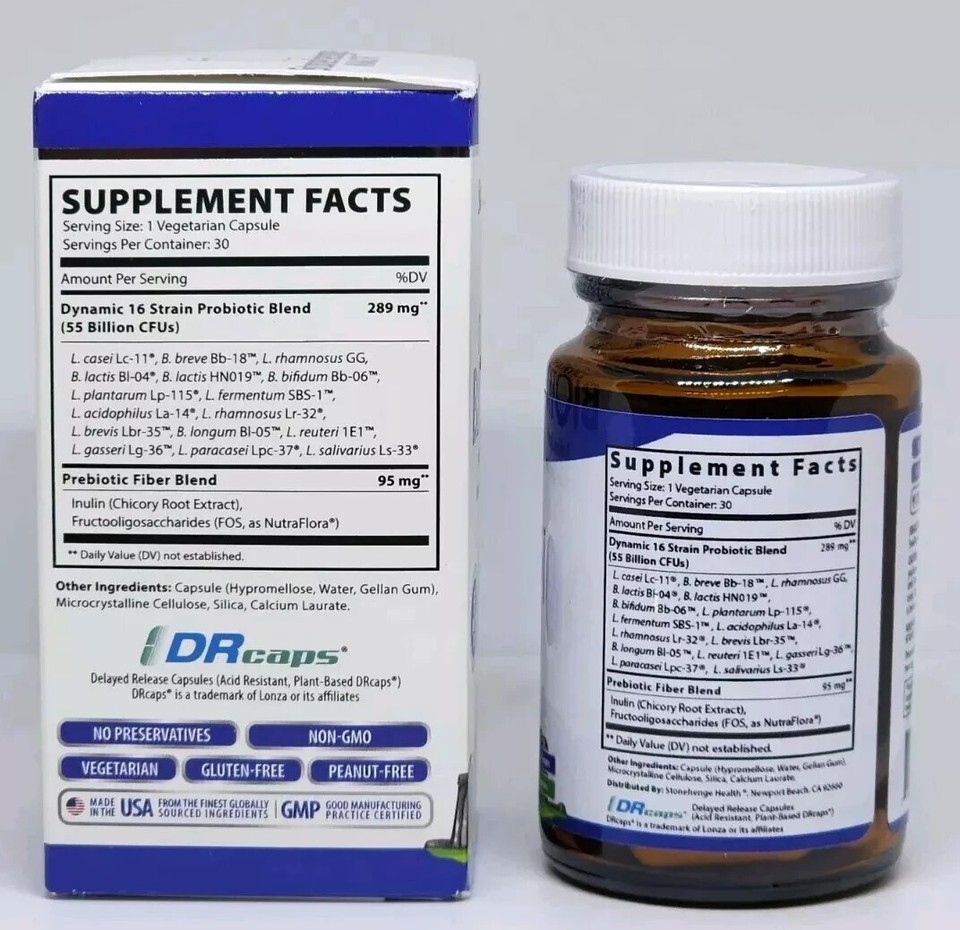Stonehenge Health Dynamic Biotics Probiotic Digestive 30 Capsules Exp ...