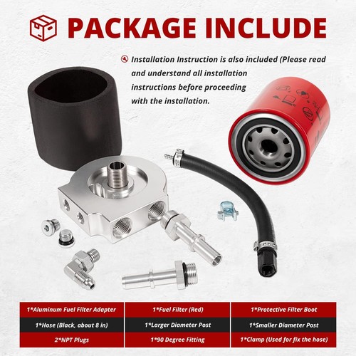 121003 Fuel Filter Conversion Kits Fit for 11-22 Ford 6.7L Powerstroke ...