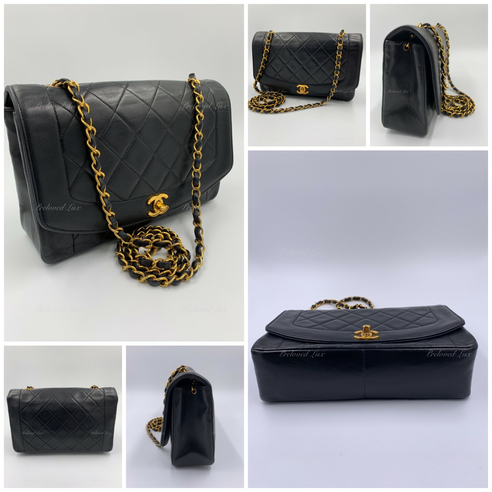 Authentic CHANEL Black Diana Medium Flap Bag Crossbod… - Gem