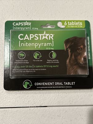 CAPSTAR® Nitenpyram Oral Treatment Large Dogs Over 25lbs 6 Tablets Exp ...