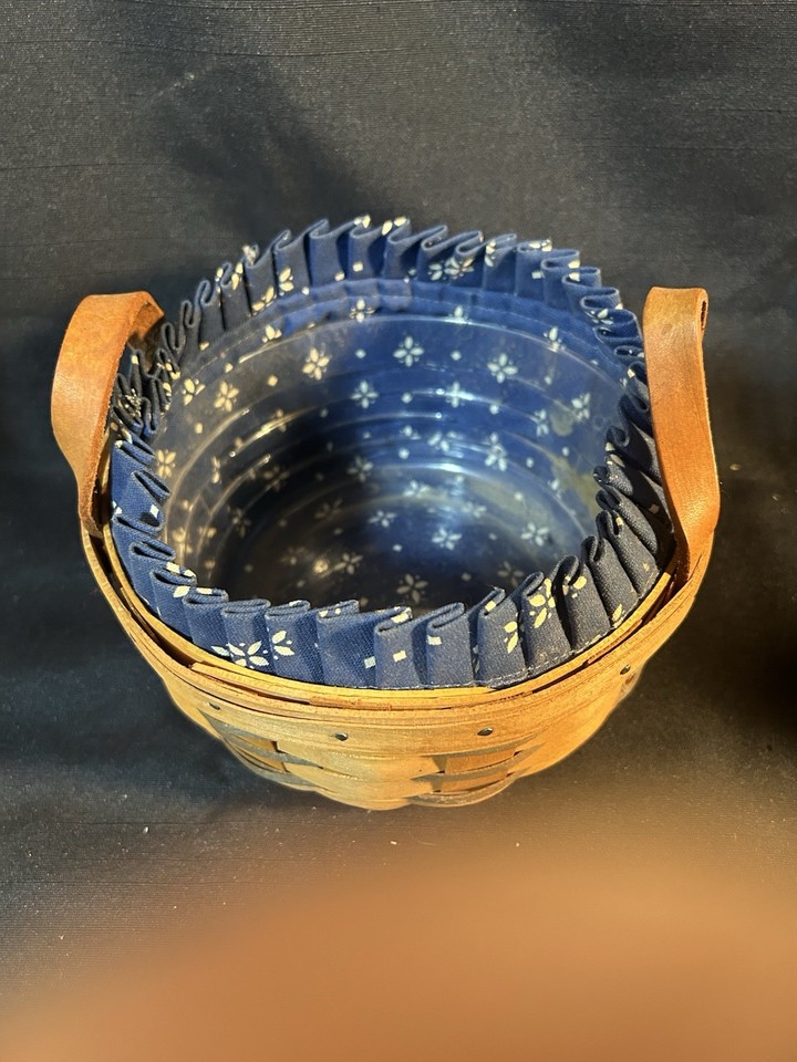 Longaberger. Hand Woven 7"Basket Leather Handles Liner Protector | eBay