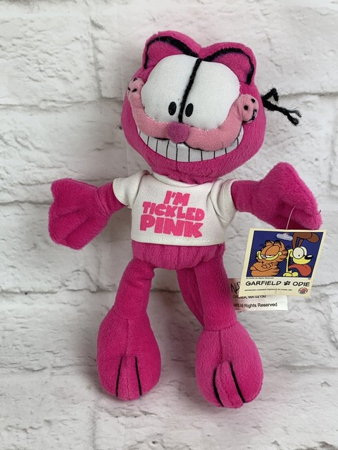 Pink Garfield 8" Plush Stuffed Animal NANCO "I'm Tickled Pink" Toy Doll ...