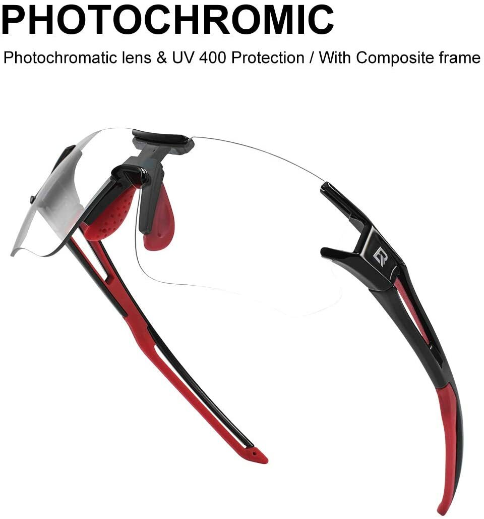 ROCKBROS Cycling Bike Photochromatic Rimless Sunglasses UV400 Bicycle ...
