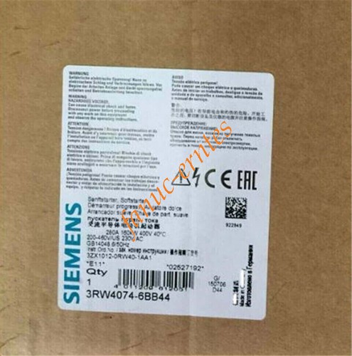 3RW4074-6BB44 NEW SIEMENS 3RW4074-6BB44 SIRIUS Soft Starter 160 kW ...