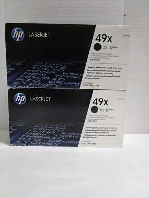 2-HP 49X Black LaserJet Cartridge Q5949X New Sealed FREE SHIPPING SEE ...