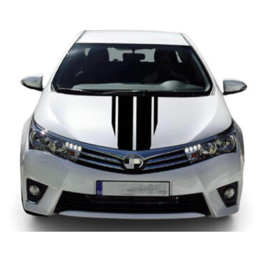 Bonnet Car Sticker For Toyota Corolla Racing Stripe Graphics Vinyl Hood ...