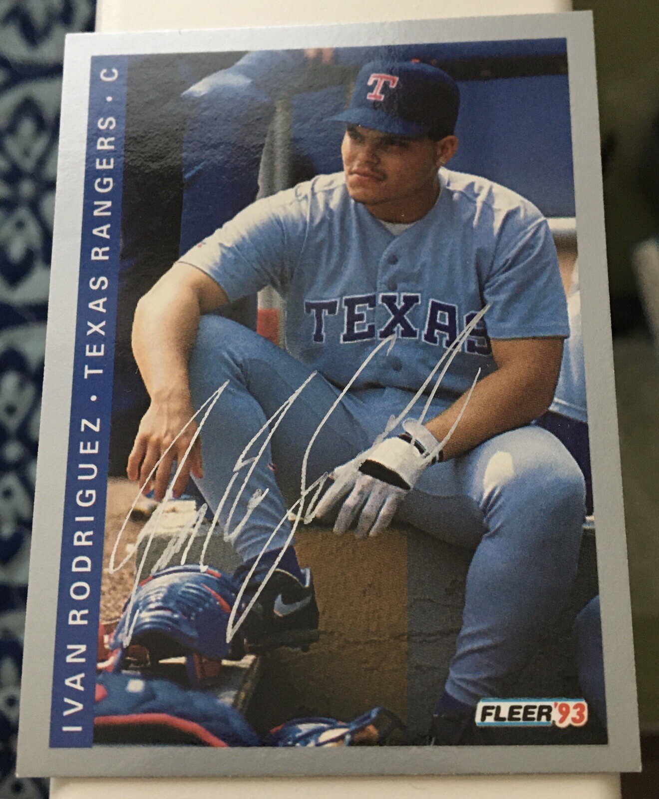 Ivan "Pudge" Rodriguez Texas Rangers AUTOGRAPHED Fleer 1993 #327 - Mint ...