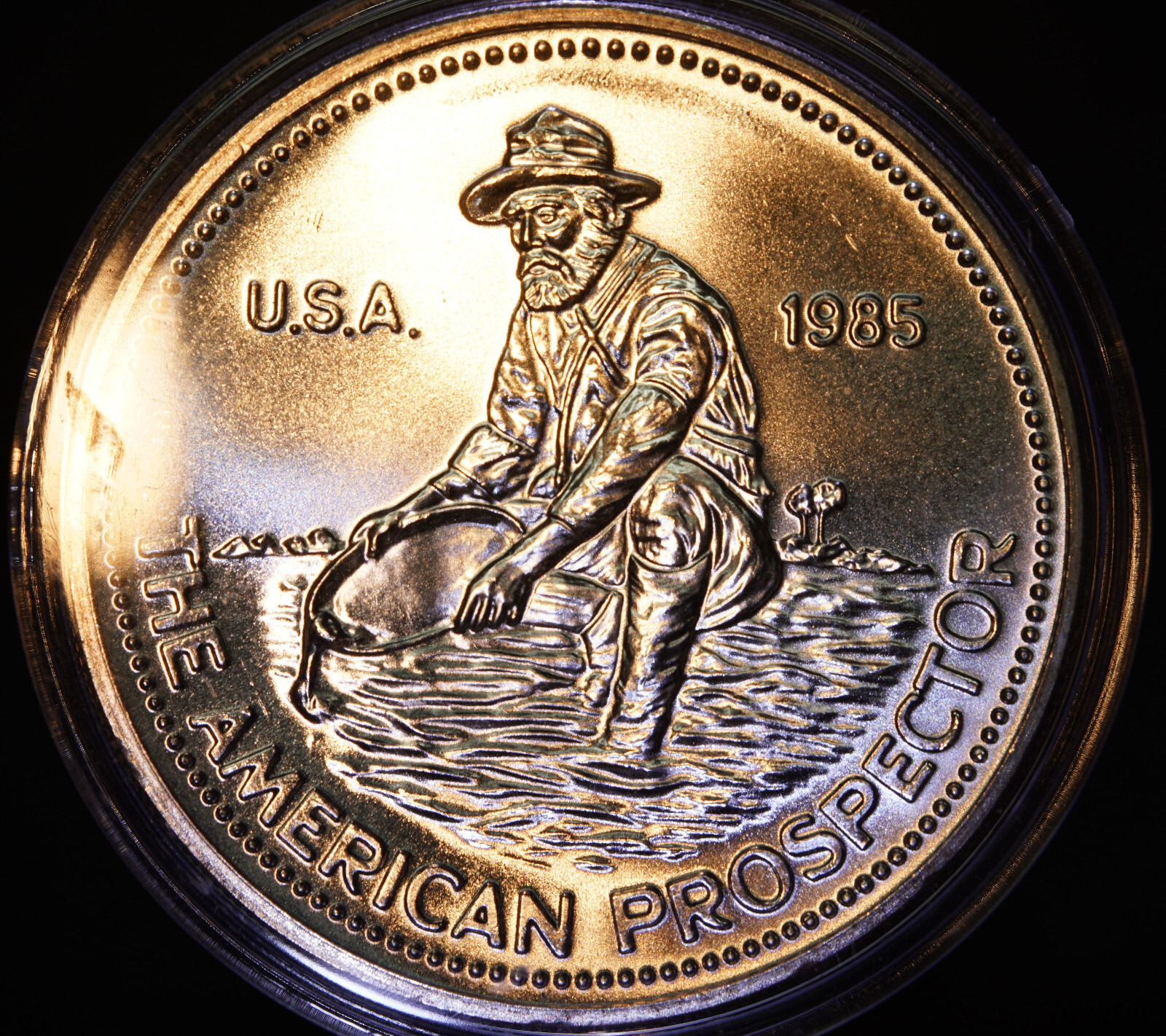 1985 or 1986 Englehard American Prospector 1oz 999 FINE Silver round ...