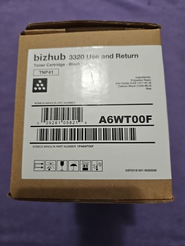 Konica Minolta TNP41 (A6WT00F) BLACK Toner Cartridge for Bizhub 3320 | eBay