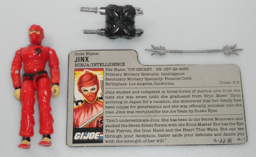 1987 Jinx v1 Red Ninja Figure Vintage G.I. GI Joe 3.75 ARAH Lot *100% ...