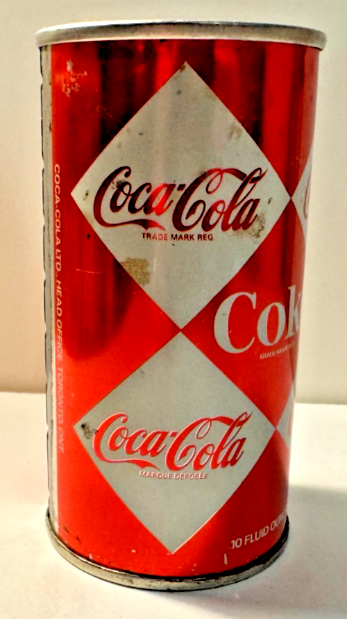 COCA-COLA COKE DIAMOND SODA POP PULL TAB CAN FROM 1960S 10 OZ TORONTO ...