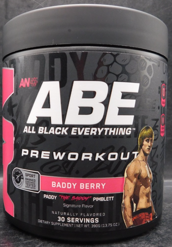 ABE All Black Everything Preworkout Baddy Berry 13.75oz Exp: 6/26 New ...