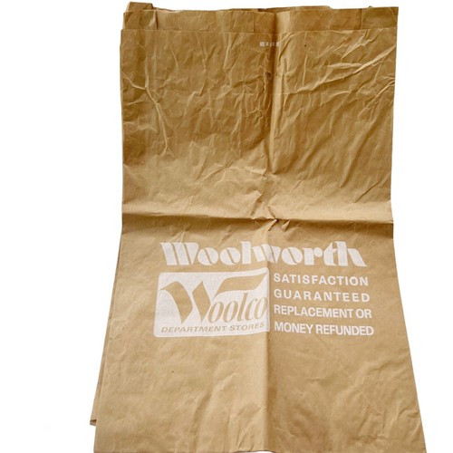 Vintage WOOLWORTH WOOLCO Department Store Brown Paper Shopping Bag 18 ...