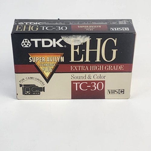vtg TDK E HG TC-30 VHS C Camcorder Tape EHG Extra High Grade Sealed ...