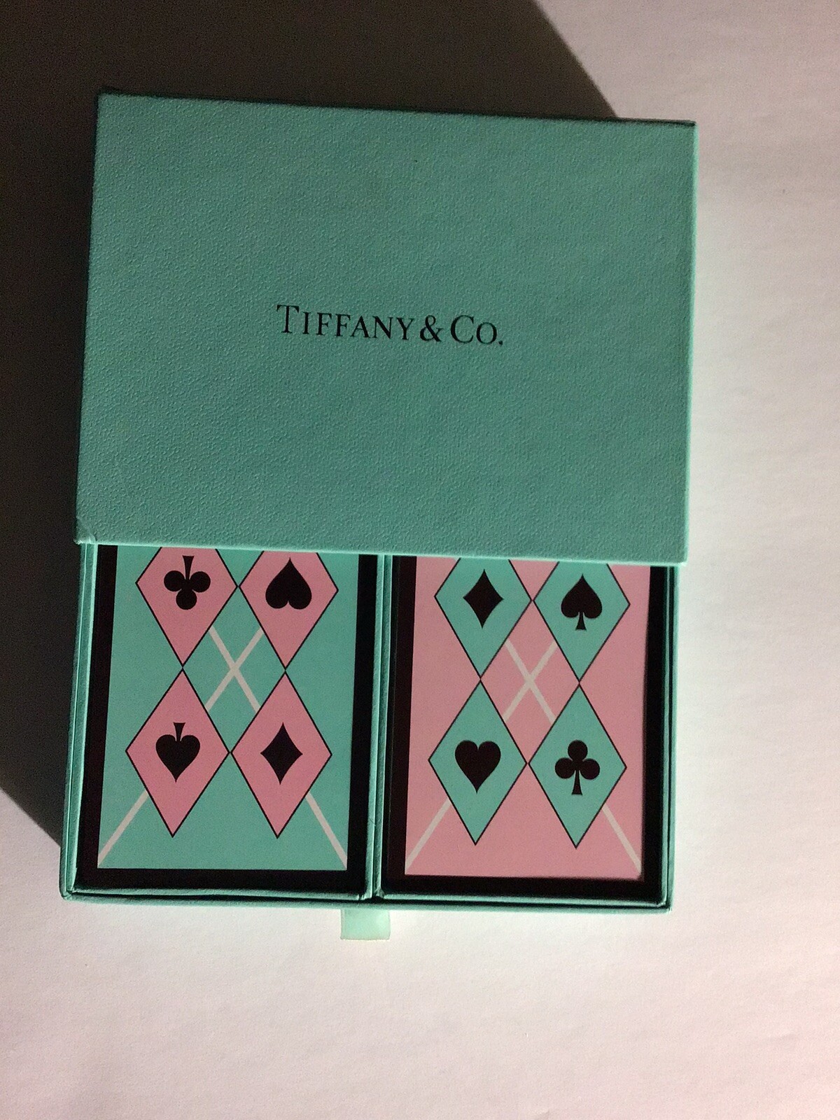 TIFFANY & Co. Playing Cards Authentic Pink and blue Diamond Design Flaw ...