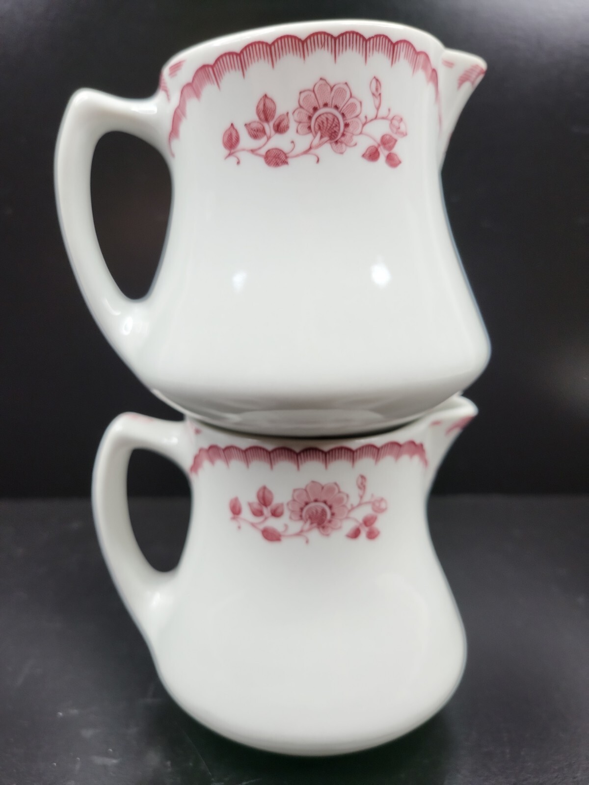 2 Shenango China Chardon Rose Red Creamers Set Vintage Restaurant ...