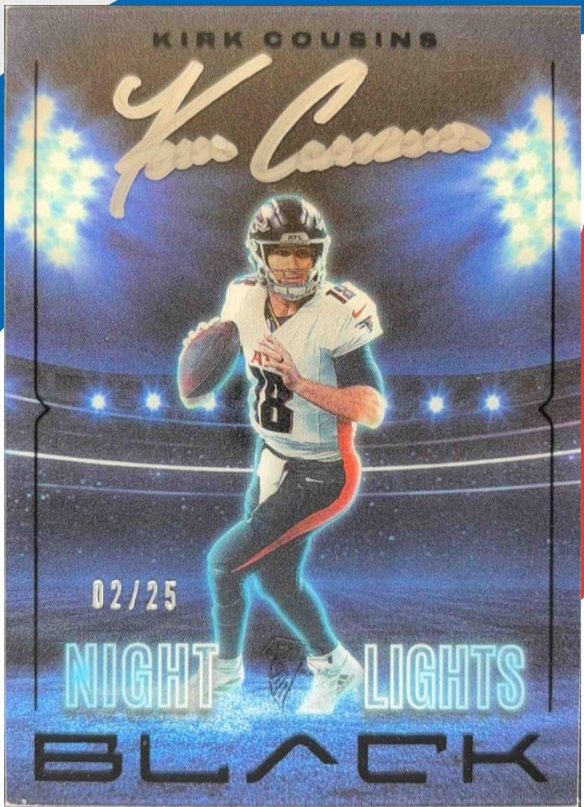 2024 Panini Black - Night Lights Signatures Kirk Cousins #NLS-KCS /25 ...