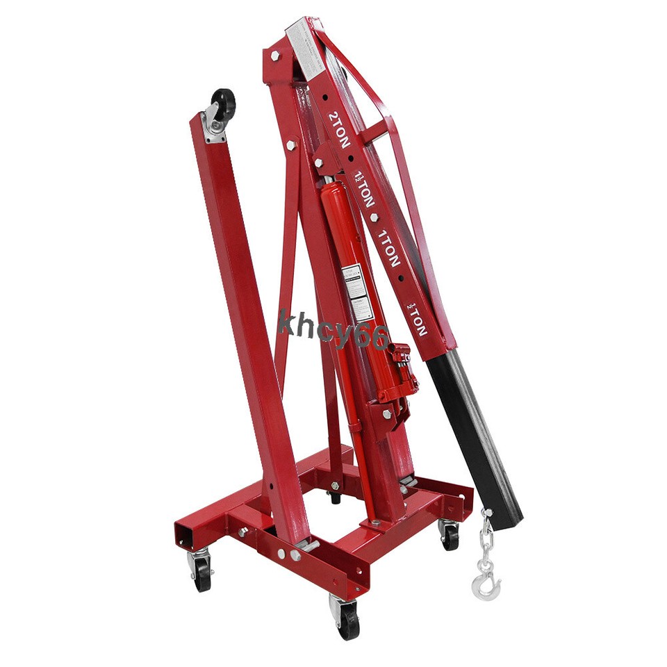 2 Ton Hydraulic Folding Engine Crane Hoist Lift Jack &1000lbs 450kg ...