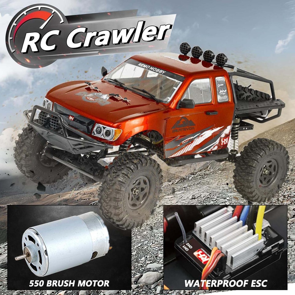 New 1:10 Scale Rock Crawler 4WD Off-Road RC Car Monster Truck w/ 2 ...