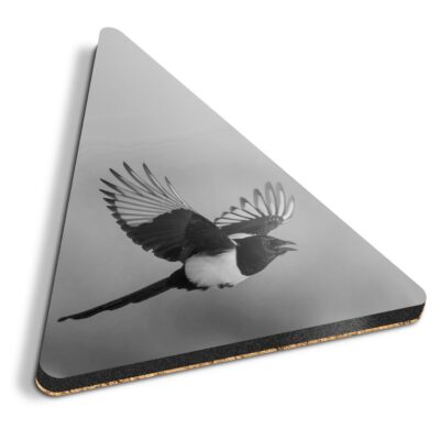 1x Triangle Coaster - BW - Flying Eurasian Magpie Bird #39254 | eBay UK