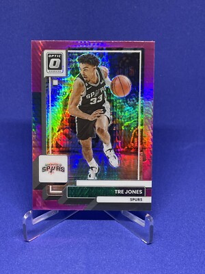 2022 Optic Tre Jones Pink Hyper Prizm Spurs #199 | eBay