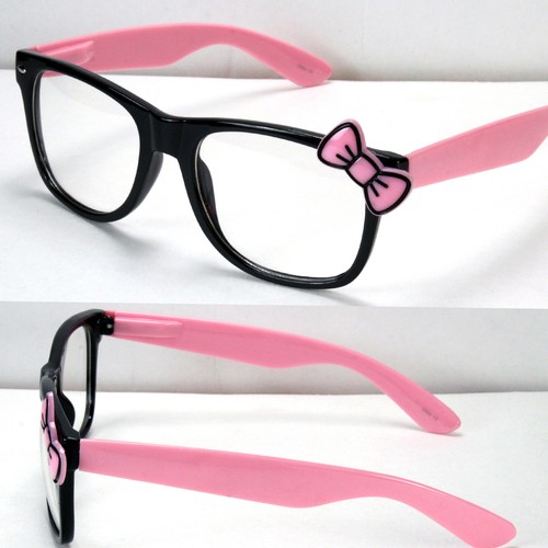 New Womens Clear Lens Frame Eye Glasses Bow Bowknot Hello Kitty Party ...
