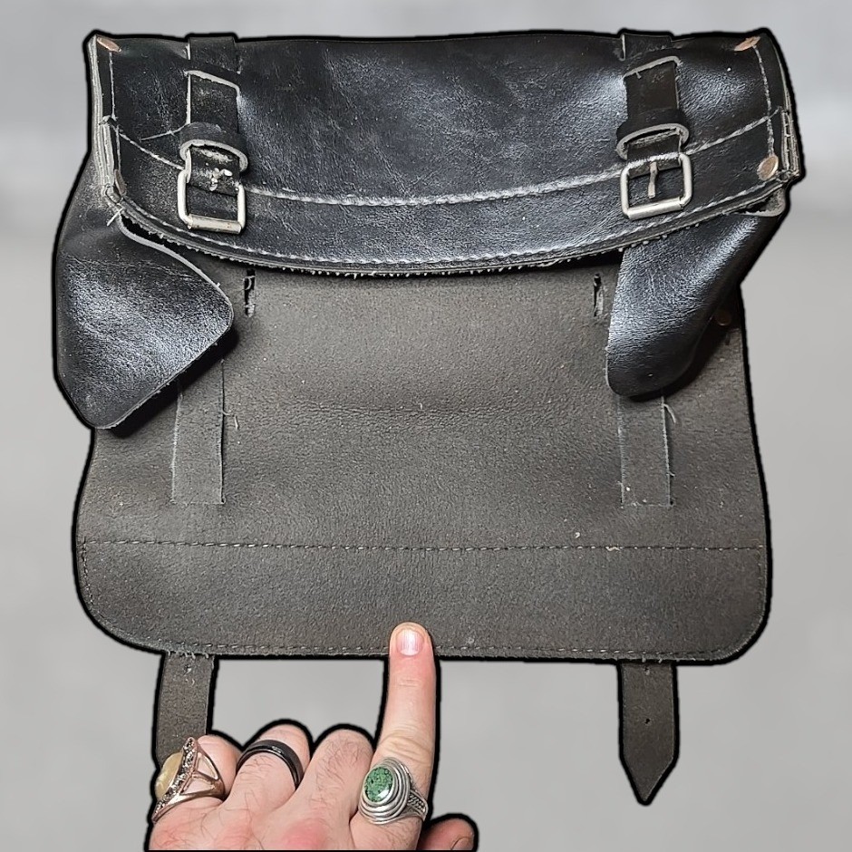 VTG Harley-Davidson Black Leather Fork Tool Bag Motorcycle Handlebar ...
