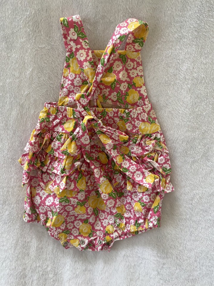 Ricrac & Ruffles 3/6M Bubble Romper Pink Flowers | eBay