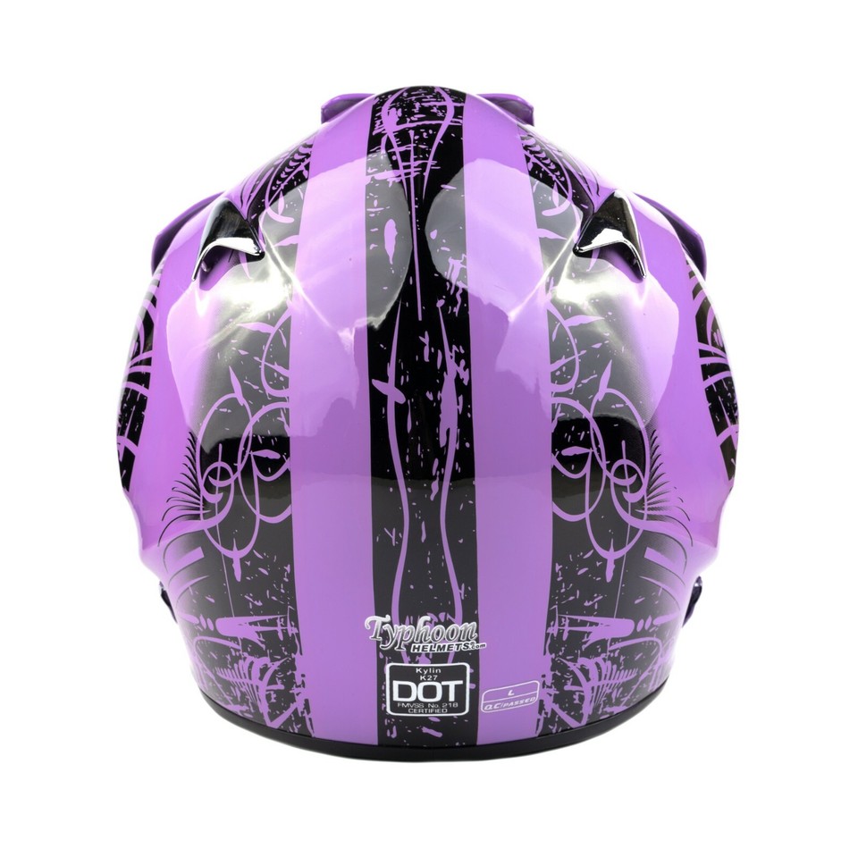 Adult Purple Motocross Helmet Combo DOT Goggles ATV UTV MX Off-Road ...