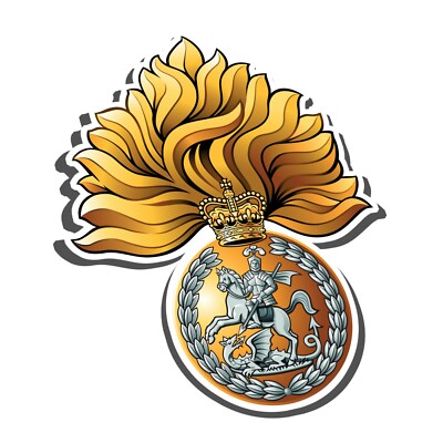 THE ROYAL REGIMENT OF FUSILIERS CAP BADGE STICKER - BRITISH ARMY - RRF ...