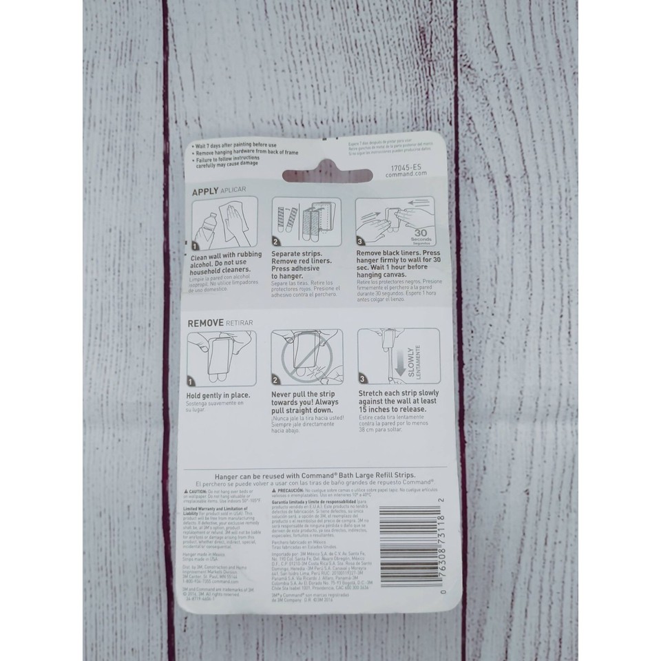 Canvas picture wall hanger jumbo up to 5lbs 24"-26" command 1 hook 4 ...