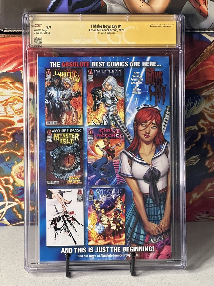 I Make Boys Cry 1 CGC 9.9 SS Jamie Tyndall Poison Ivy Cat woman Sketch ...