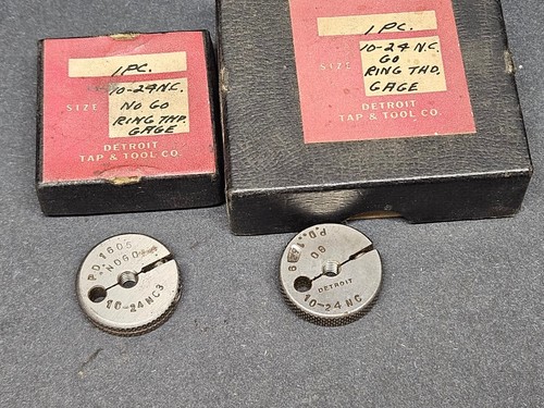 10-24 NC Thread Ring Gage Go No Go Set Detroit Tap & Tool Inspection ...