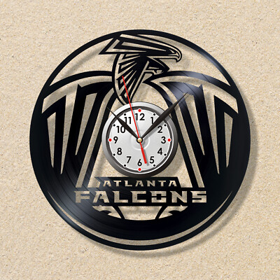 Vinyl clock Atlanta Falcons American football Sport clock Black clock ...