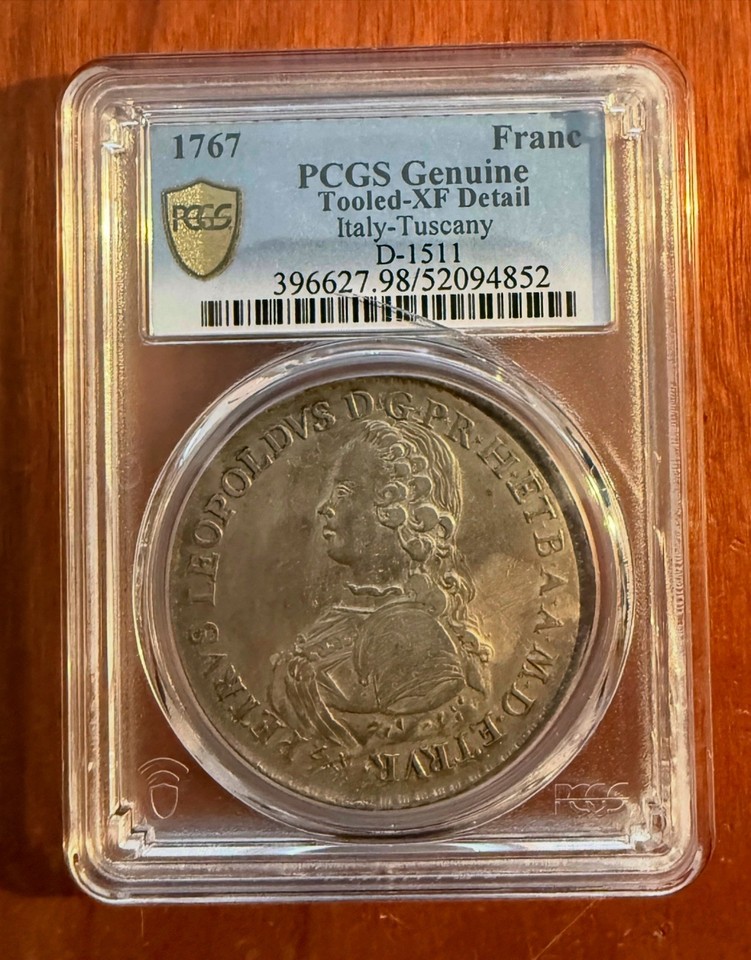 ITALIAN STATES TUSCANY PISA 1767 FRANCESCONE SILVER COIN PCGS CERTIFIED ...